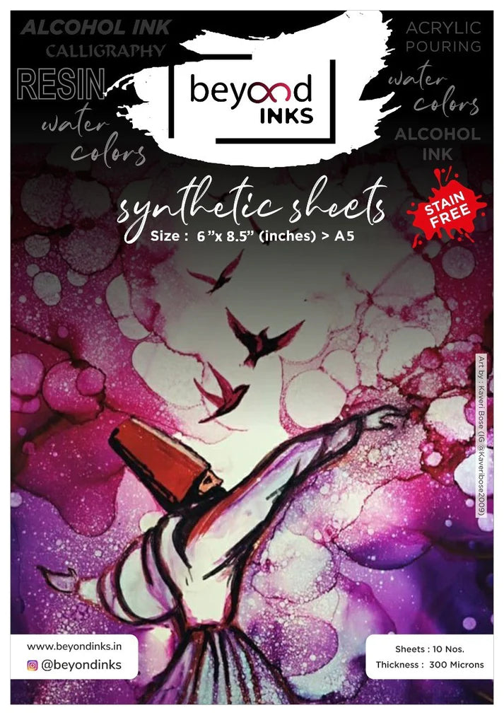 BEYOND INKS SYNTHETIC SHEETS 330 MICRON 10 SHTS 6 X 8.5 IN – Himalaya Fine Art