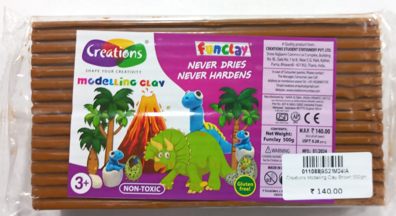 CREATIONS MODELLING CLAY BROWN 500 GRAM – Himalaya Fine Art