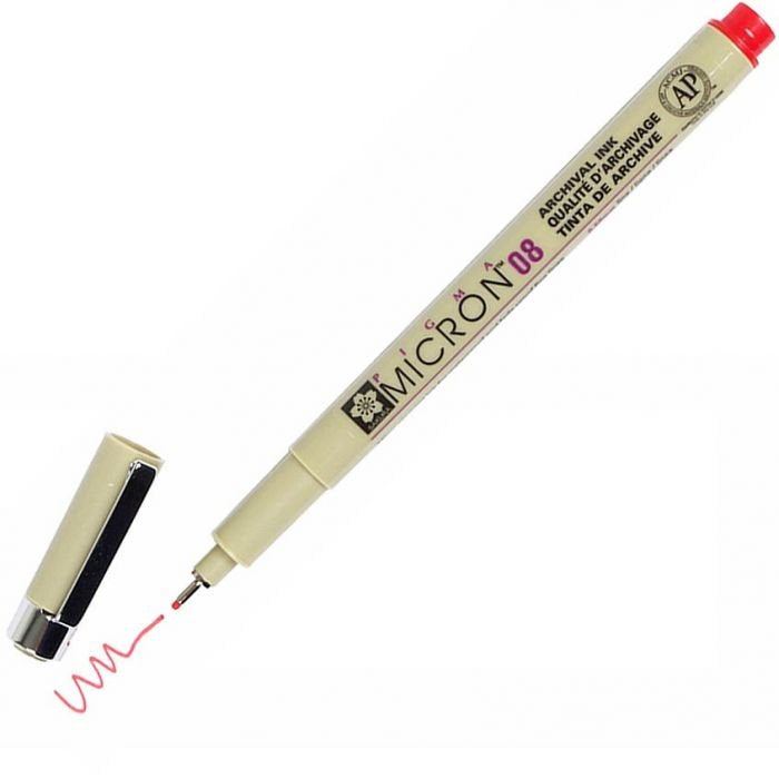 SAKURA PIGMA MICRON PEN RED 0.8 – Himalaya Fine Art