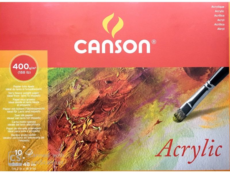 CANSON ACRYLIC PAD 4SG 10 SHEETS 400 GSM 36 x 48 CM (200807410 ...