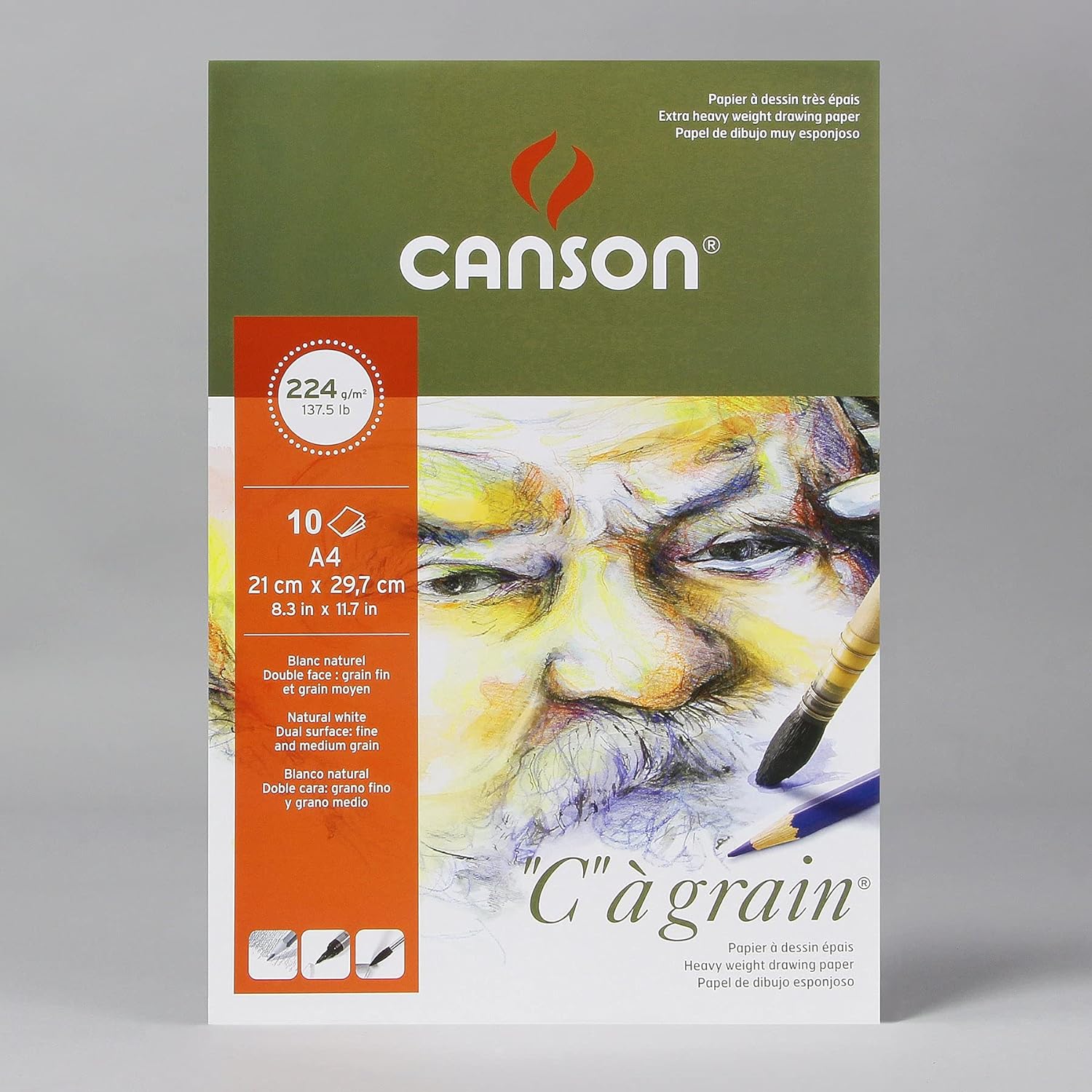CANSON "C"A GRAIN DRAWING PAPER 224 GSM A4 – Himalaya Fine Art