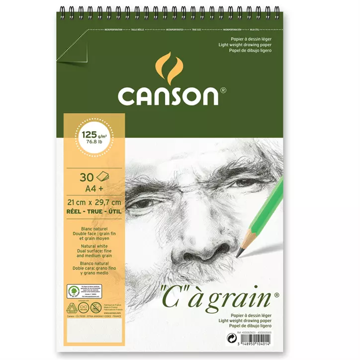 CANSON "C"A GRAIN ALBUMS SPIRAL 125 GSM A4+ – Himalaya Fine Art