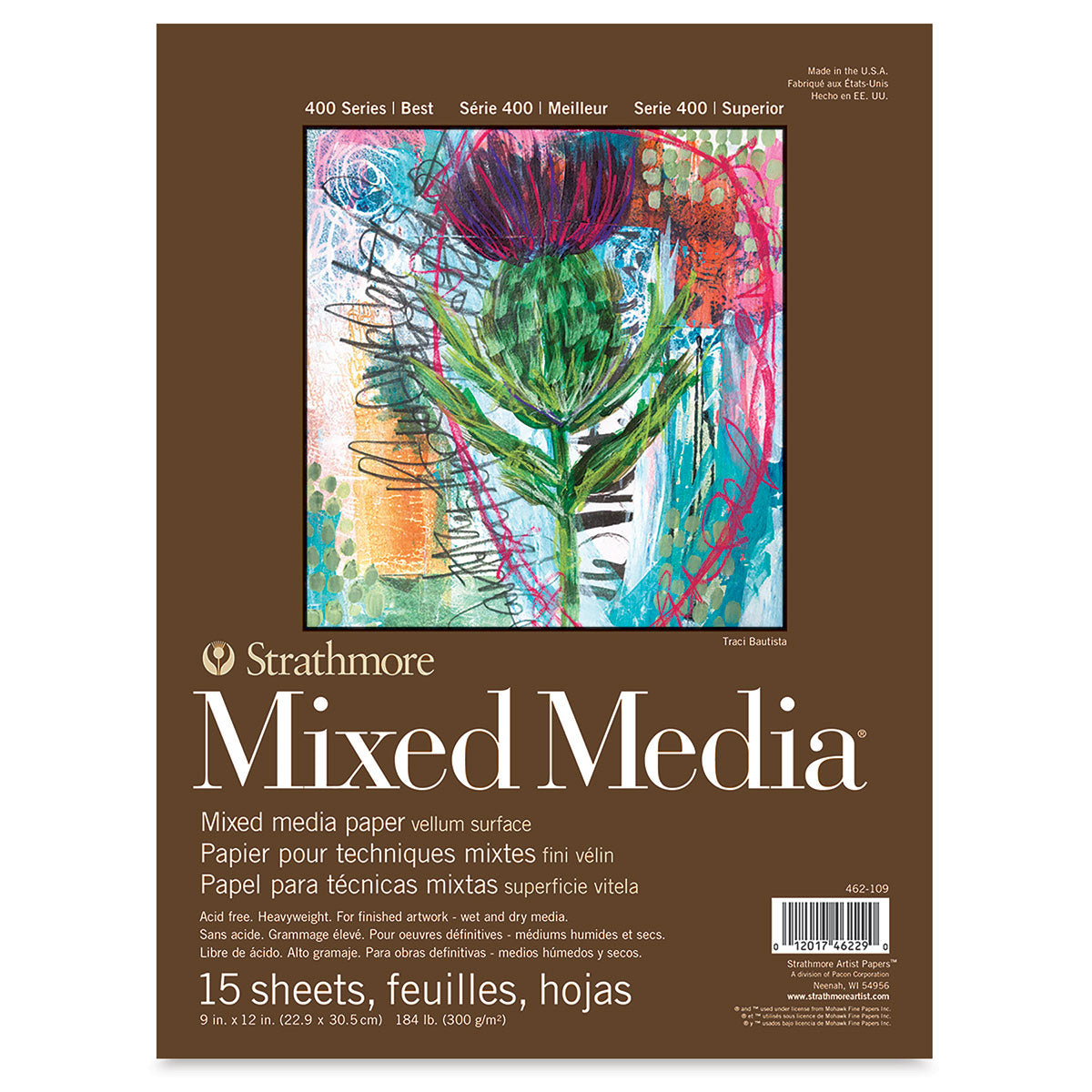 STRATHMORE MIXED MEDIA VELLUM SURFACE 15 SHEETS SR 400 300 GSM 22.9 x ...
