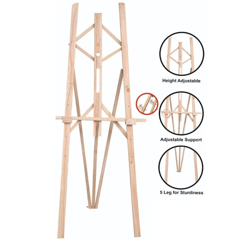 BASIC FRAME TRIPOD EASEL PINE WOOD 5 FEET – Himalaya Fine Art