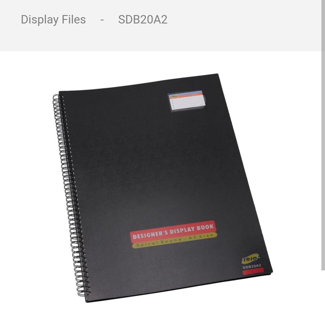 TRIO DISPLAY BOOK SPIRAL BOUND SIZE A2 - 20 SLEEVES (SDB20A2 ...